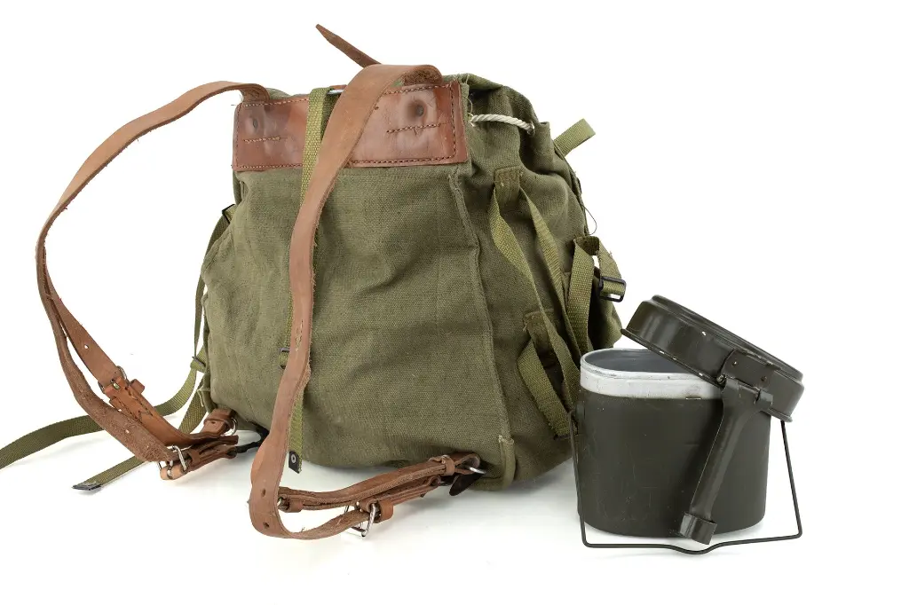 Romanian Army Issued Field Set: Canvas Pack, M73 Helmet & Mess Kit ...