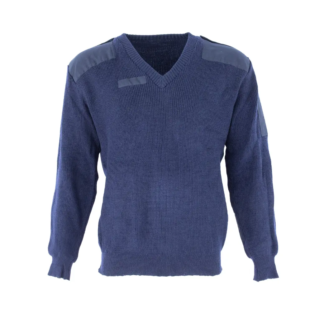 Dutch Cobalt Blue V-Neck Commando Sweater | Issued | Swiss Link