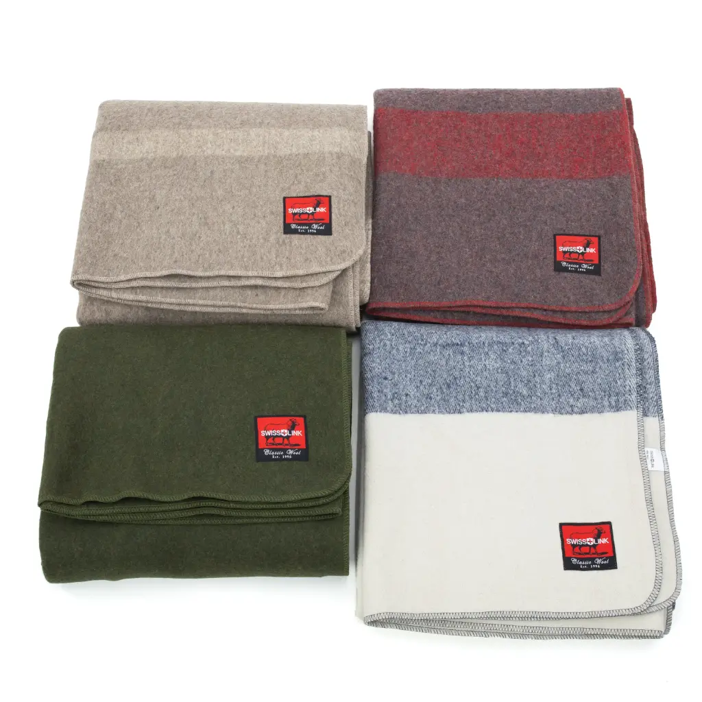 Military Collection | Four Swiss Link Classic Wool Blankets | Swiss Link